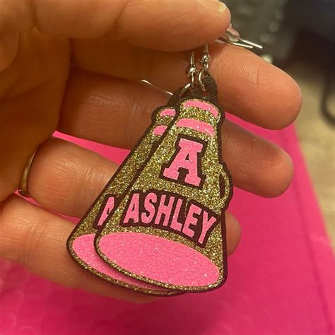 Custom Cheer Earrings Megaphone Earrings Etsy