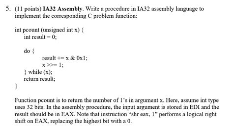 solved please explain every step 11 ﻿points ﻿ia32