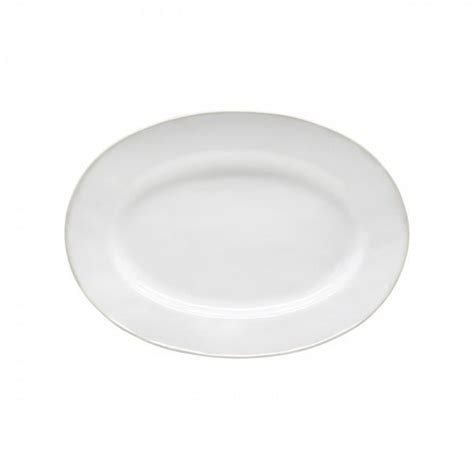 Beja Small Ceramic Stoneware Oval Platter White And Cream