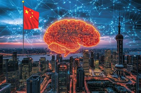 Ai Concept Of China Flag Of China On A Processor Cpu Central Processing Unit Or Gpu Microchip