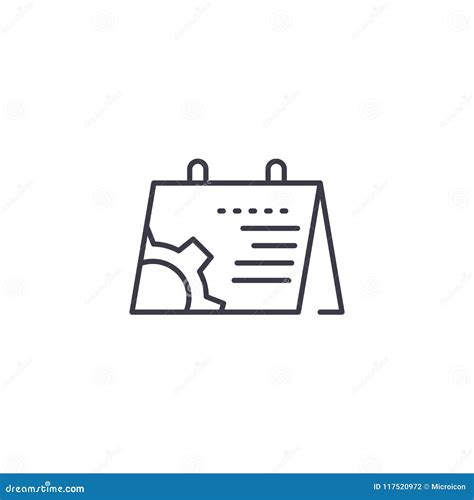 Project Schedule Linear Icon Concept Project Schedule Line Vector Sign