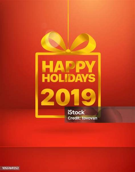 즐거운 휴일 보내세요 새로운 2019 년 인사말 카드입니다 벡터 일러스트 레이 션 0명에 대한 스톡 벡터 아트 및 기타 이미지 0명 2019년 3차원 형태 Istock