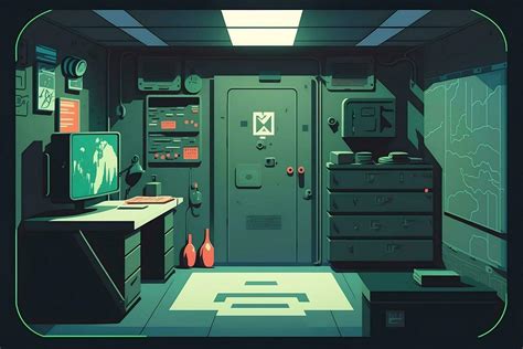 Underground Bunker With Secret Laboratory Background Shelter Science
