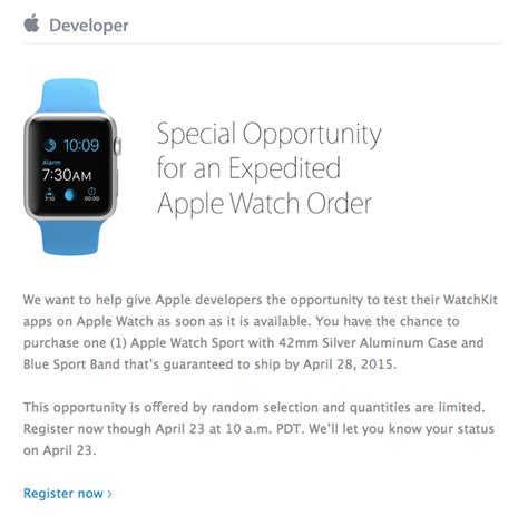Apple Gives Developers A Chance For An Expedited Apple Watch Order