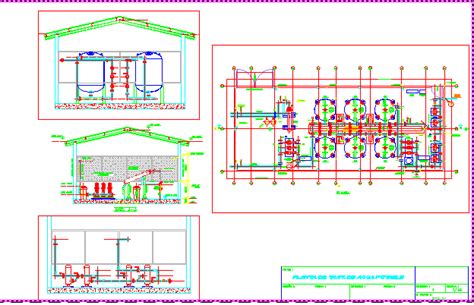 Planos De Planta De Tratamiento De Agua Potable En Dwg Autocad Red My