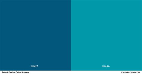 Actual Device Color Scheme Palettes