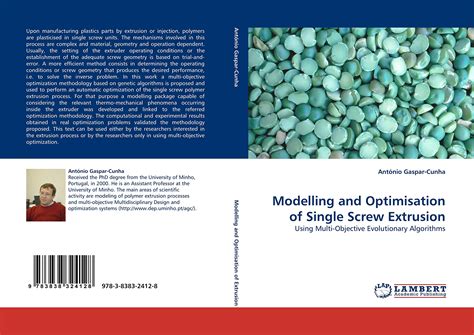 Amazon Modelling And Optimisation Of Single Screw Extrusion Using Multi Objective