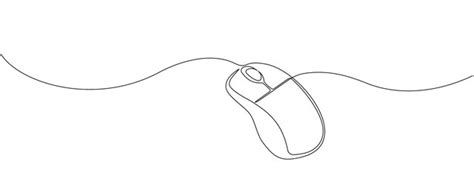 Premium Vector Continuous Single Line Drawing Of Computer Mouse Icon Vector Illustration