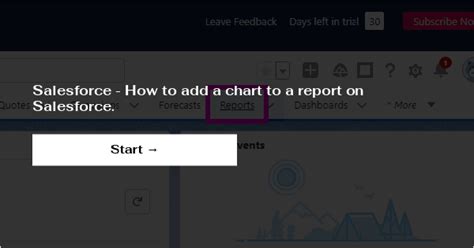salesforce how to add a chart to a report on salesforce