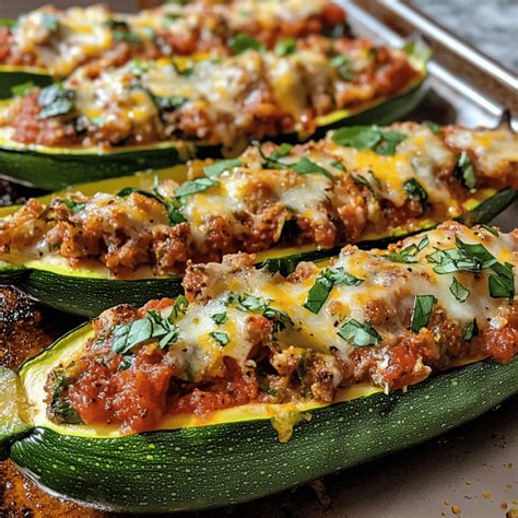 Easy Delicious Stuffed Zucchini Boats With Crispy Golden Cheese