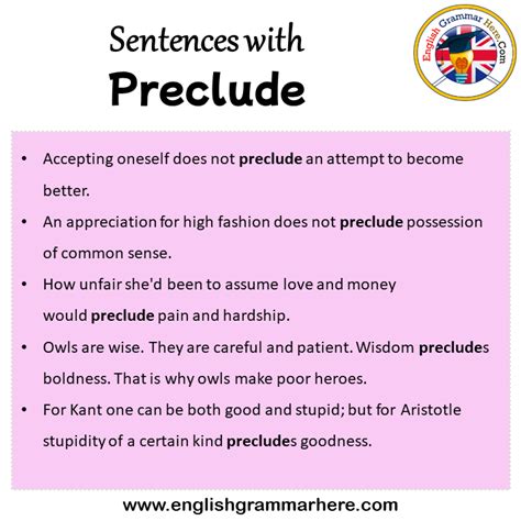 Sentences With Preclude Preclude In A Sentence In English Sentences For Preclude English