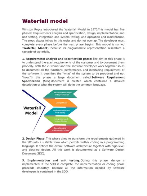 Waterfall Model Pdf Software Testing Agile Software Development