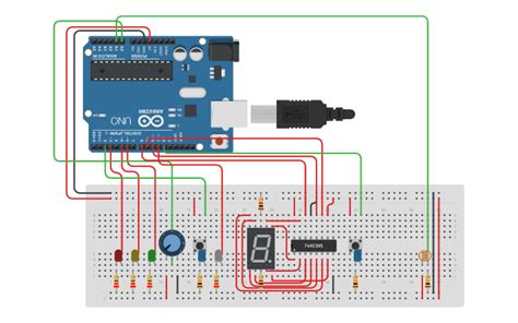 Circuit Design Interrupts Smart Traffic Light Tinkercad