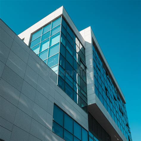Modern Building With A Sleek Angular Design Featuring Large Glass
