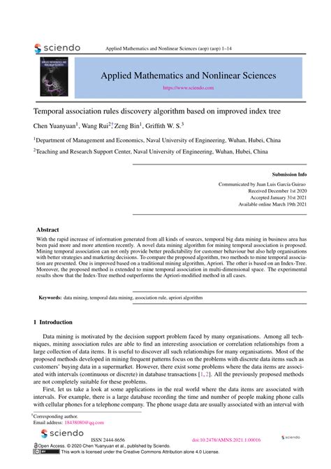 Pdf Temporal Association Rules Discovery Algorithm Based On Improved Index Tree
