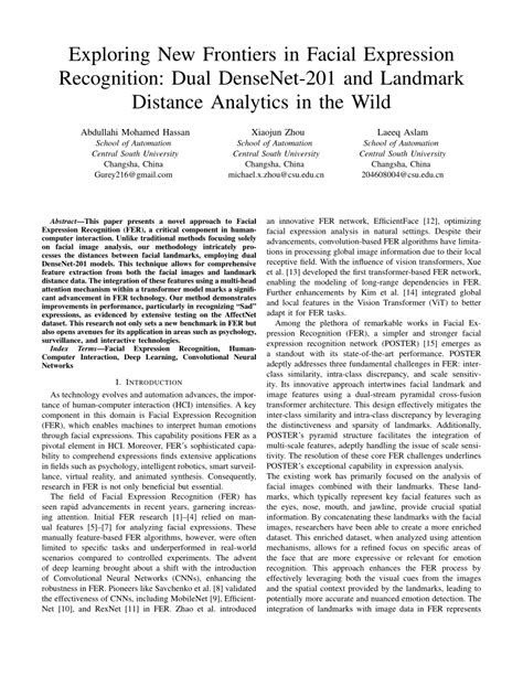 Pdf Exploring New Frontiers In Facial Expression Recognition Dual Densenet 201 And Landmark