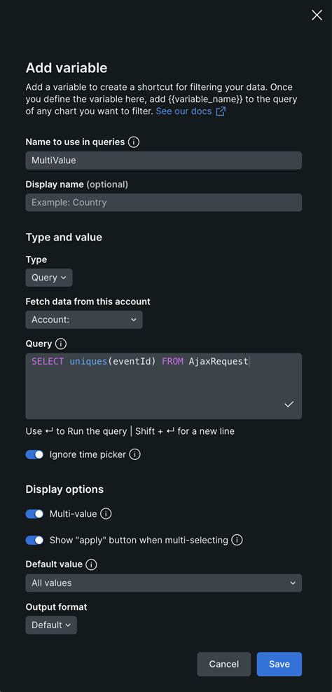 Template Variables Dynamically Filter Dashboards New Relic Documentation