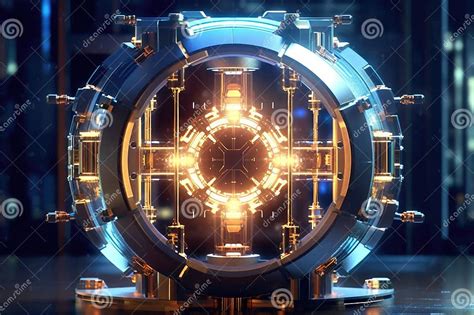 Futuristic Quantum Core With 3d Rendered Elements Stock Illustration
