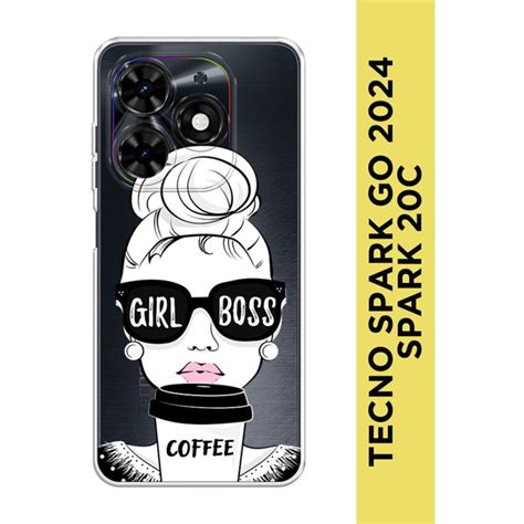 Силиконовый чехол на Tecno Spark Go 2024 Spark 20c Текно Спарк Го 2024 Спарк 20c Тут я босс