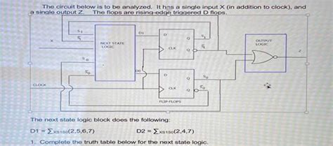 Solved The Circuit Below Is To Be Analyzed It Has A Single Input X In 1 Answer