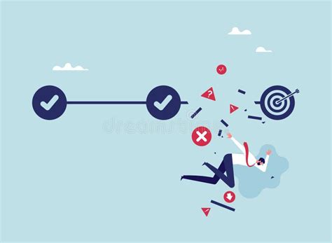 concept of failed process or task was unsuccessful stock vector