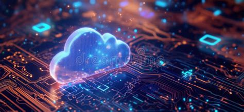 544 Digital Cloud Computing Concept Glowing Data Connections Technology
