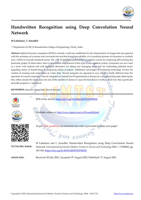 Pdf Handwritten Recognition Using Deep Convolution Neural Network