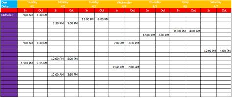 8 Work Schedule Templates Free Samples