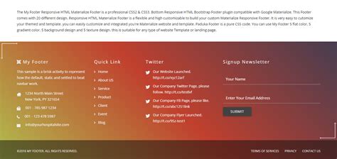 bottom bootstrap 3 and materializecss footer by designcollection