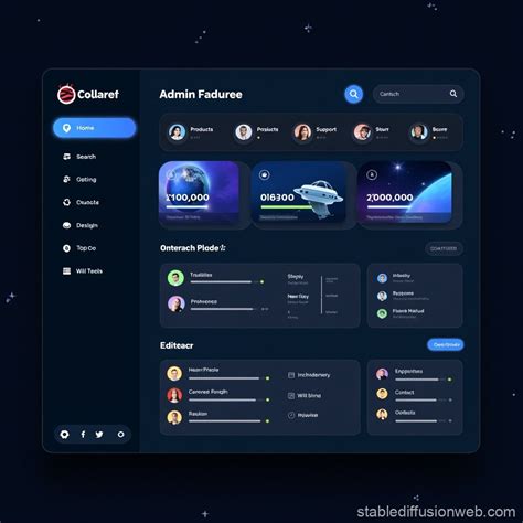 Futuristic Admin Dashboard Stable Diffusion Online