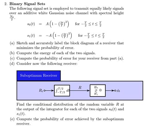 2 Binary Signal Sets The Following Signal Set Is