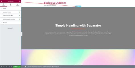How To Configure And Style Section Parallax Extension Exclusive Addons