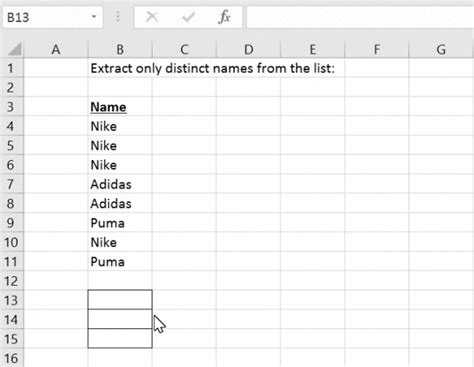 Unique Function Excel Practice Online