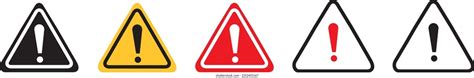Caution Alarm Set Danger Sign Collection Stock Vector Royalty Free