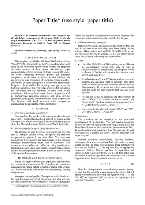 Ieee Templatedocx Desktop Publishing Computer Software And