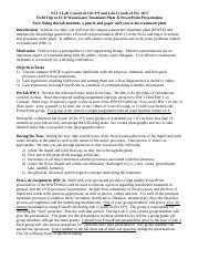 WWTP Lab Handout 2017 Doc ECI 3 Lab 1 Week Of Oct 9th And Lab 2 Week Of Oct 16th Field Trip To
