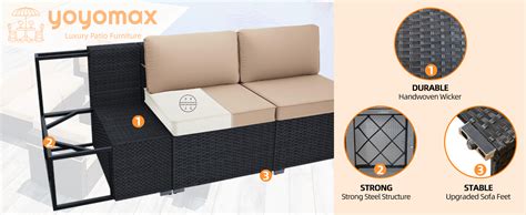 Yoyomax Patio Furniture Set 7pcs Modular Outdoor Sectional Yoyomax Patio Furniture Set 7pcs Modular Outdoor Sectional