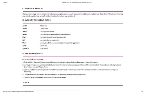 PSYC 236 Syllabus COURSE DESCRIPTION The Experimental Approach To Understanding The Causes