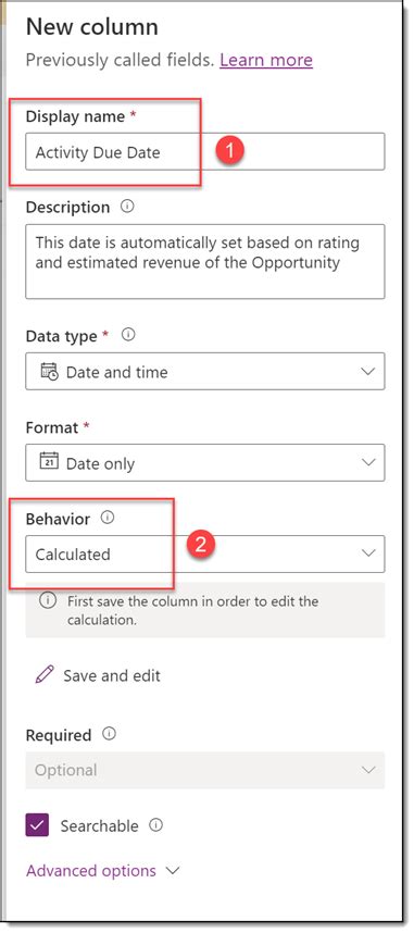 calculated fields in dataverse