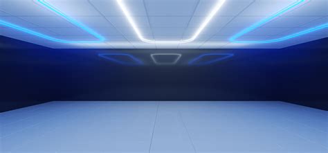 과학 Fi 현대 미래 화이트와 블랙 블루 반사와 천장 빈 공간 3d 렌더링에 네온 조명 0명에 대한 스톡 사진 및 기타 이미지 0명 개념 개념과 주제 Istock