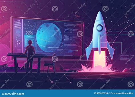 Launching New Product Or Service Technology Development Process Stock Illustration