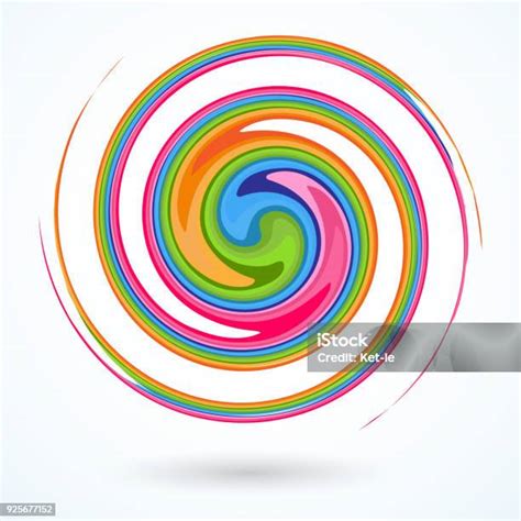 디자인과 창의성 장식 창조적인 디자인 요소 추상 배경 벡터 그래픽에 대 한 트위스트 컬러 라인의 다채로운 나선형 밝은 추상 원형 회전 나선형 A 패턴 개념에 대한 스톡 벡터