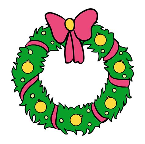 How To Draw A Wreath Easy