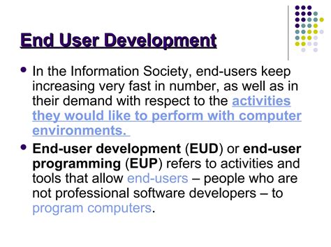 End User Development Approach Mis Ppt