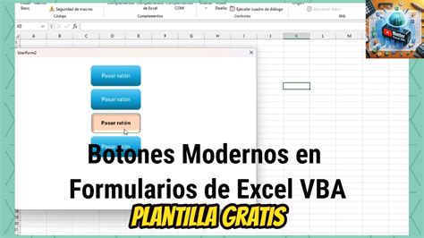 Botones Modernos En Formularios De Excel Vba Plantilla Gratis Youtube