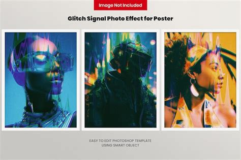 Premium PSD Glitch Signal Photo Effect For Poster