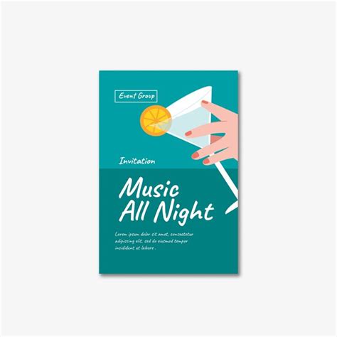 파티 엔터테인먼트 초대장 템플릿 무료 Psd 파일