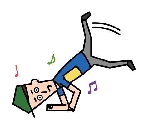 브레이크 댄서의 일러스트 남성 무료 일러스트 소재집 Kukukeke