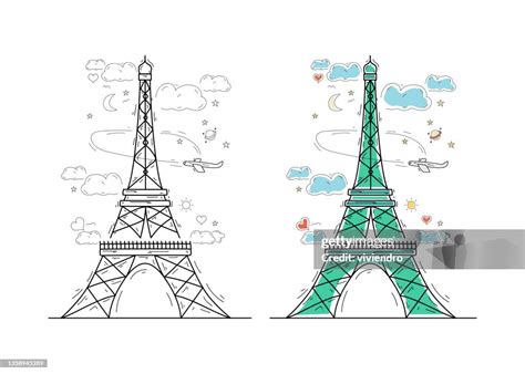 Eiffel Tower Hand Drawn Design City Landmark Illustration High Res Vector Graphic Getty Images