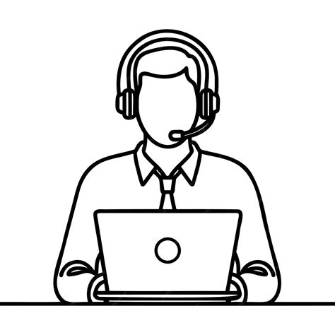 Premium Vector Continuous One Line Drawing Of Support Service Customer Service Outline Vector